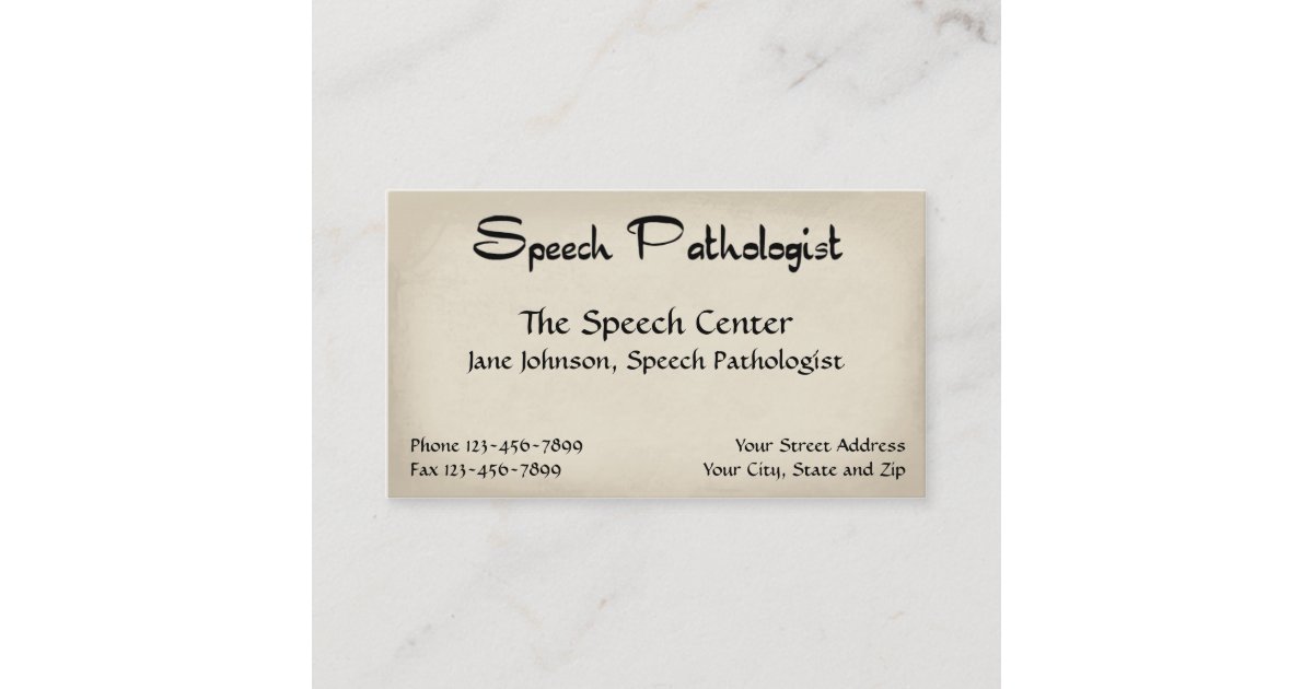 Speech Pathologist Therapist Business Card | Zazzle