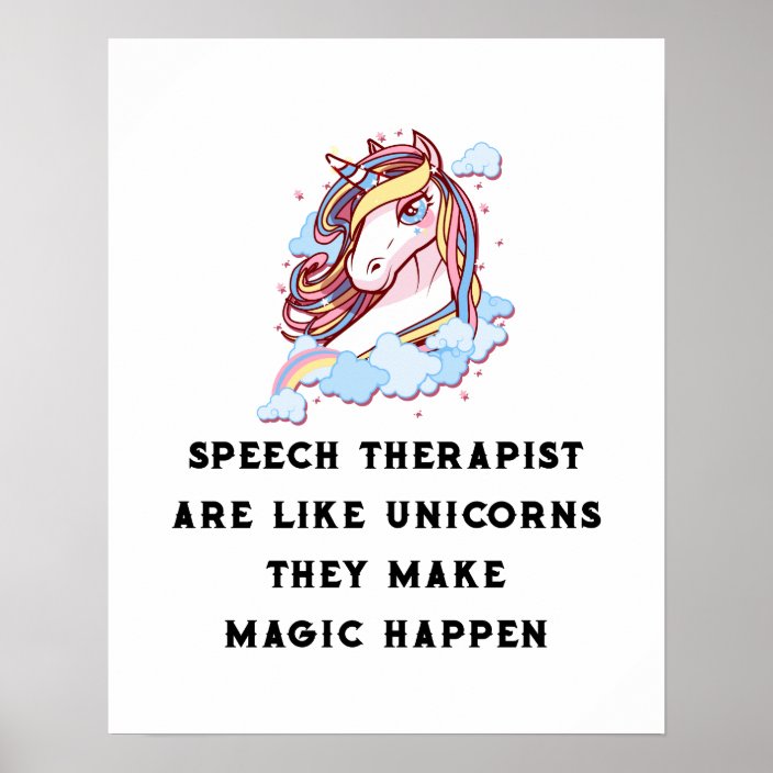Speech Therapist Are Like Unicorns Speech Therapy Poster | Zazzle.com