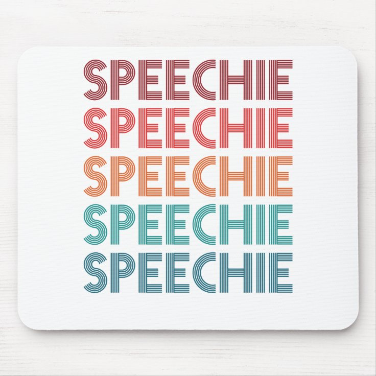 Speechie Retro Speech Pathology Pathologist SLP Mouse Pad | Zazzle