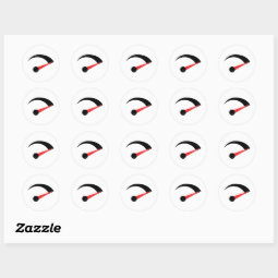speed fast needle indicator classic round sticker | Zazzle