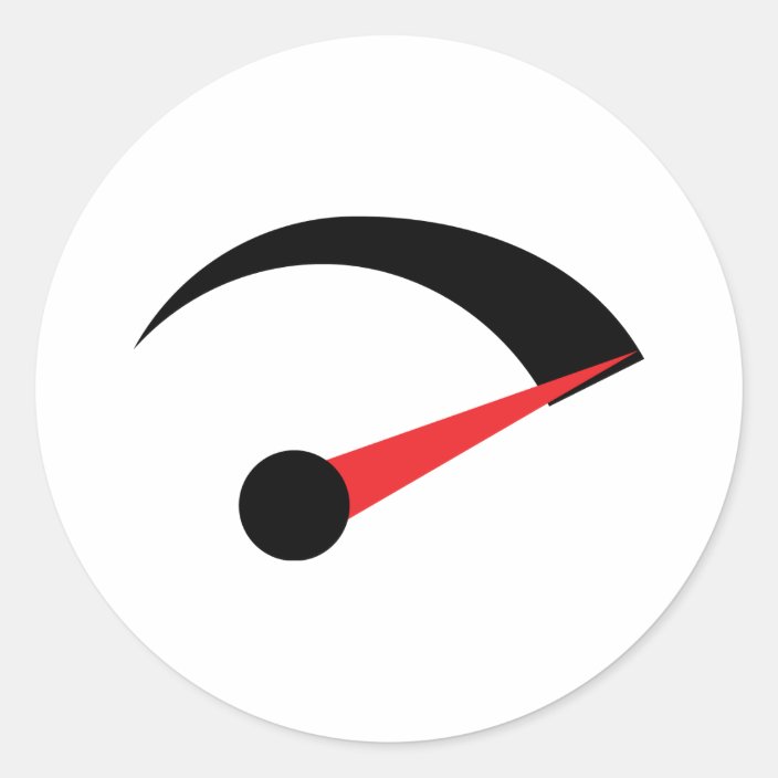 speed fast needle indicator classic round sticker | Zazzle