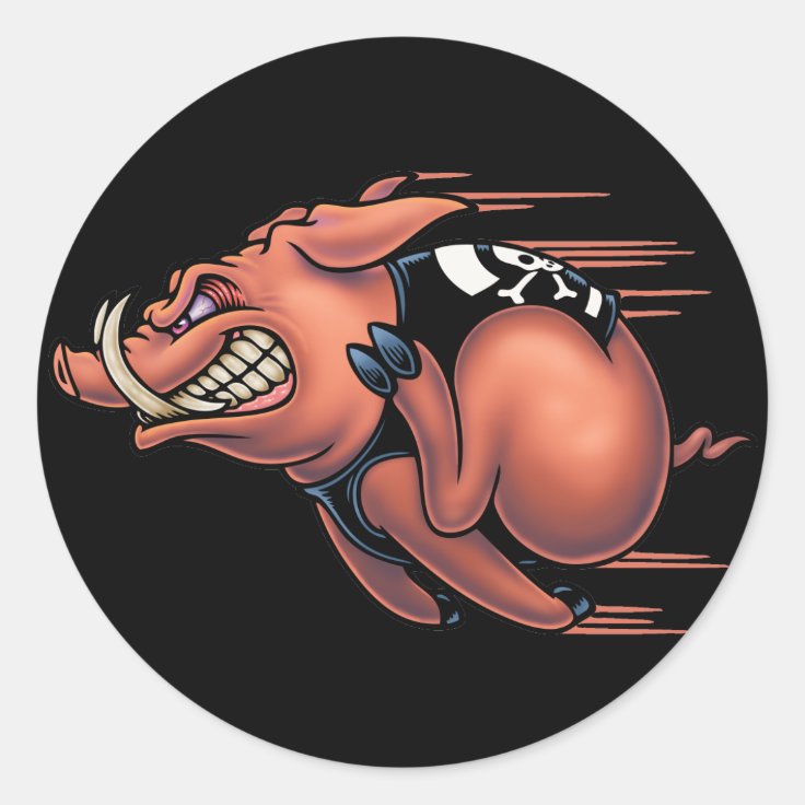 Speed Hog Classic Round Sticker | Zazzle