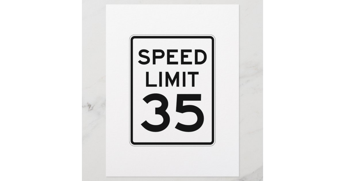 Speed Limit 35 MPH Sign | Zazzle