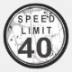 Speed Limit 40 MPH Grungy Sticker | Zazzle