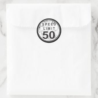 Speed Limit 50 MPH Grungy Sticker | Zazzle