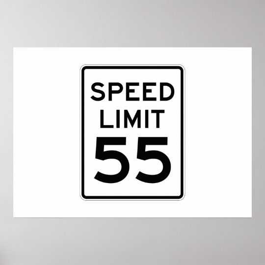 Speed Limit 55 MPH Sign | Zazzle.com