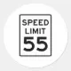 Speed Limit 55 MPH Sign Classic Round Sticker | Zazzle