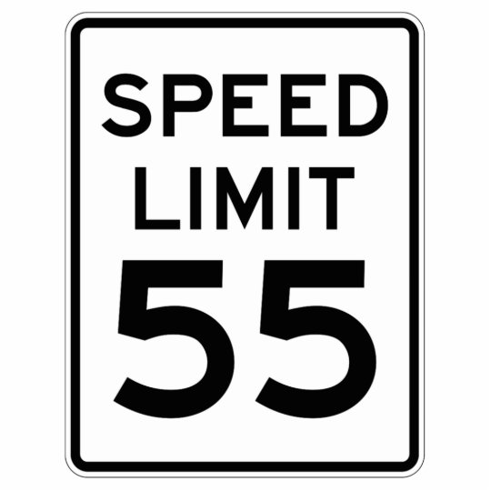Speed Limit 55 MPH Sign Cutout | Zazzle.com