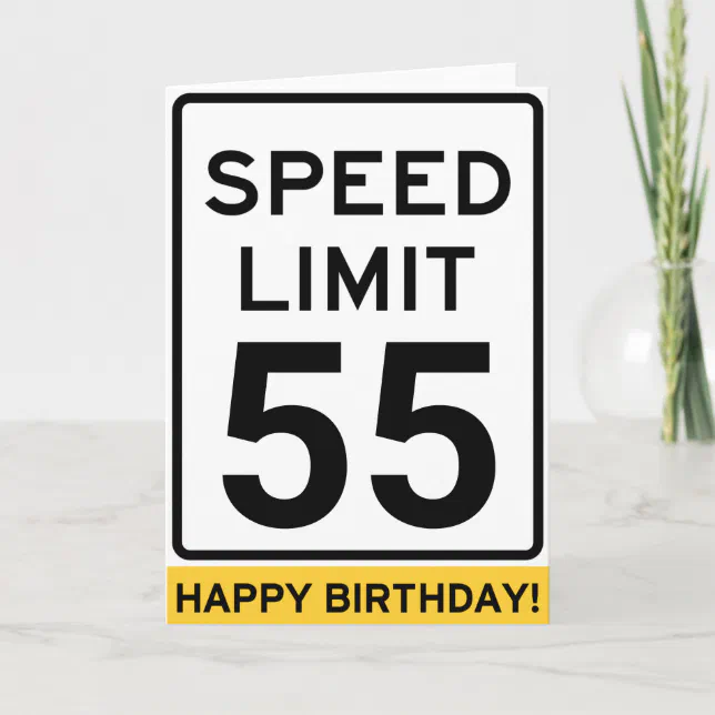 Speed Limit Birthday Card | Zazzle