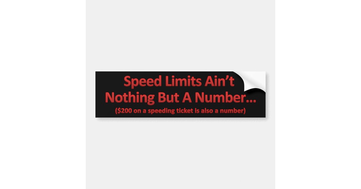 Speed Limit Bumpersticker Bumper Sticker | Zazzle