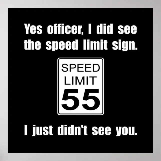 Speed Limit Poster | Zazzle