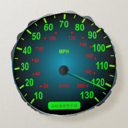 Speed Lover Speedometer I Love Speed Round Pillow | Zazzle