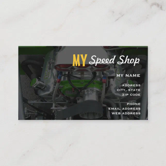 Speed Shop Business Card | Zazzle