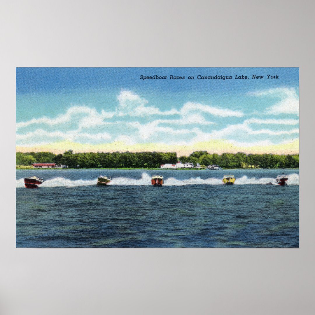 Speedboat Races on the Lake Poster | Zazzle