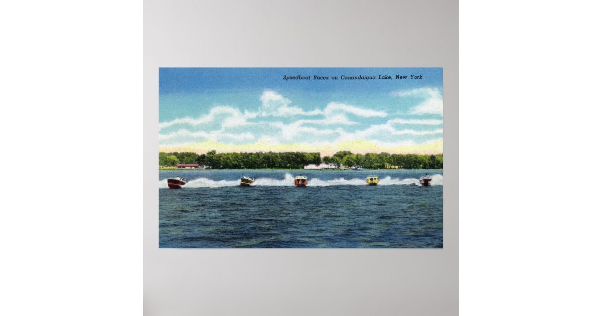 Speedboat Races on the Lake Poster | Zazzle