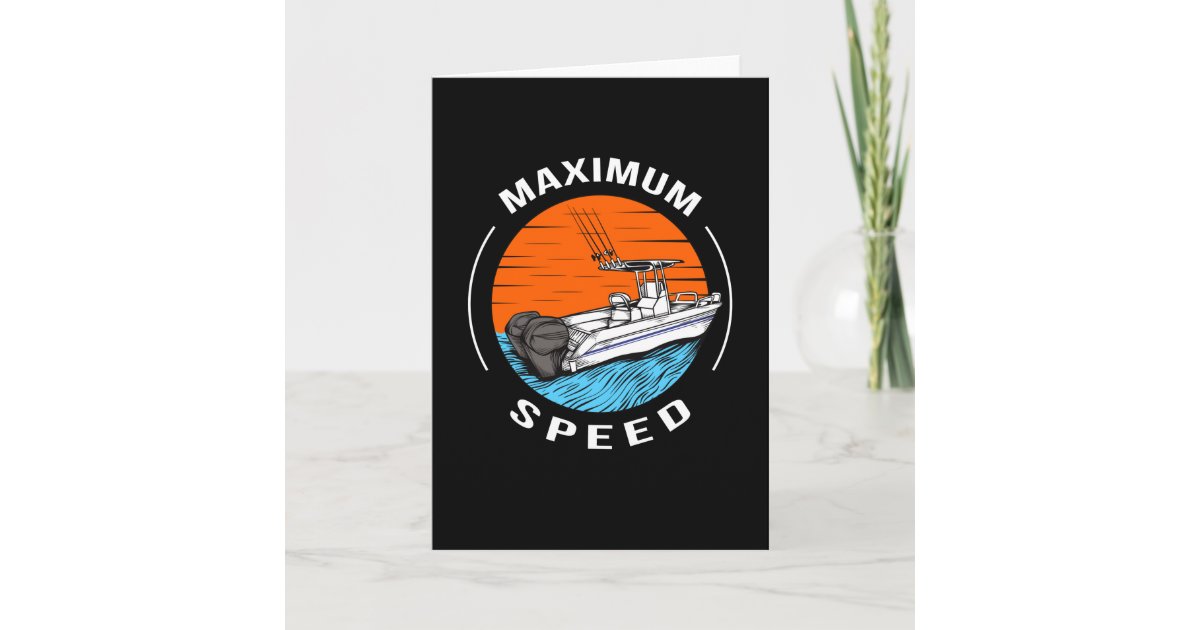 Speedboat Racing Boat Motorboat Captain Card | Zazzle