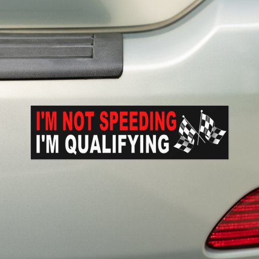 SPEEDING CAR FUNNY BUMPER STICKER | Zazzle