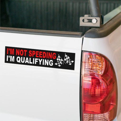 SPEEDING CAR FUNNY BUMPER STICKER | Zazzle
