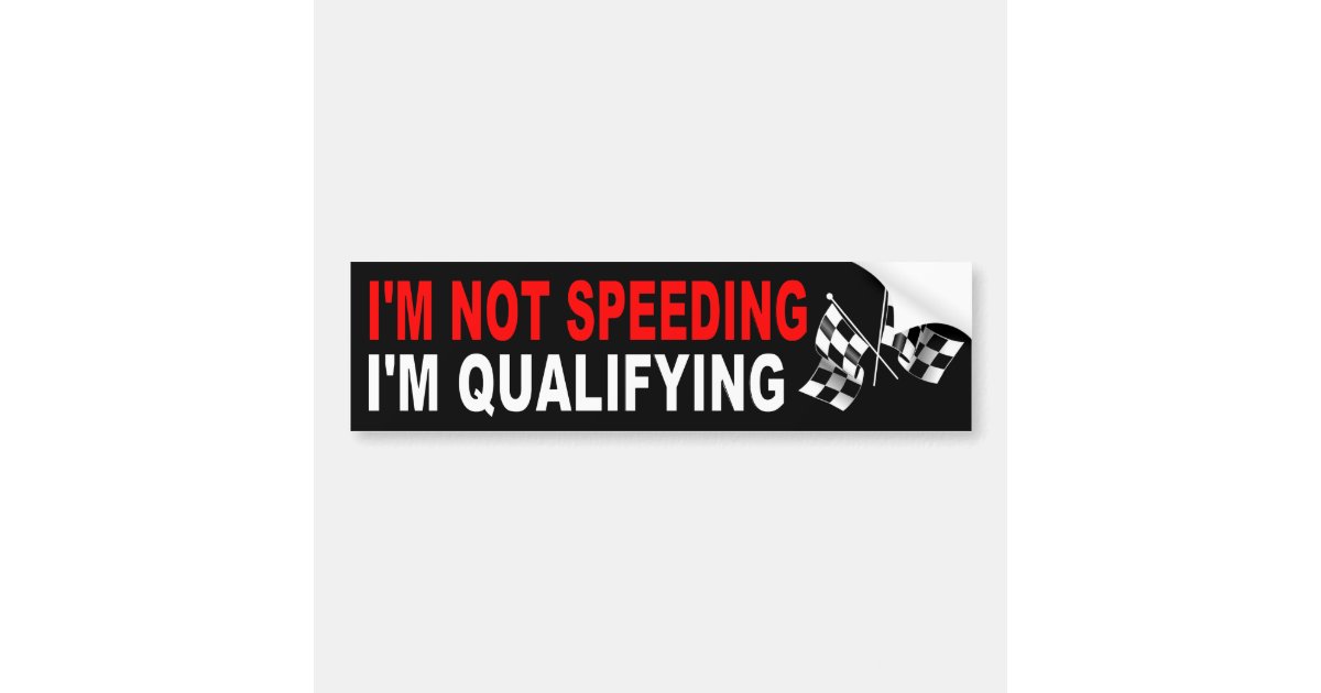 SPEEDING CAR FUNNY BUMPER STICKER | Zazzle