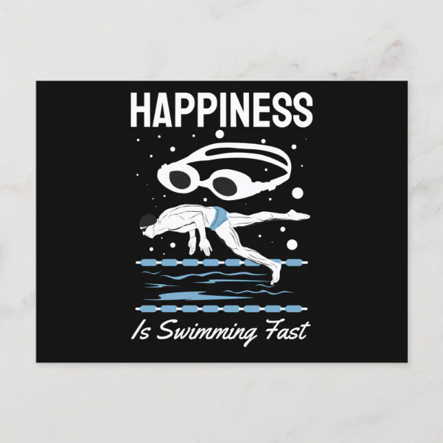 Speedo Swimmer - Happiness is Swimming Fast Postcard | Zazzle