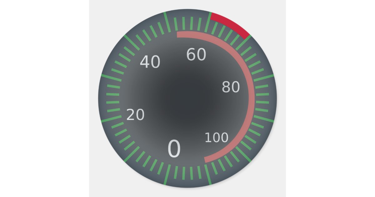 Speedometer Classic Round Sticker, Glossy Classic Round Sticker | Zazzle