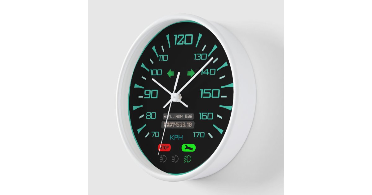 speedometer velocimeter gauge look style clock | Zazzle
