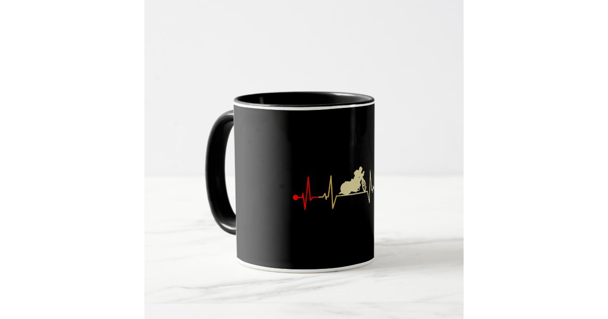 Speedway Motorcycle Racer Racing Heartbeat Vintage Mug | Zazzle