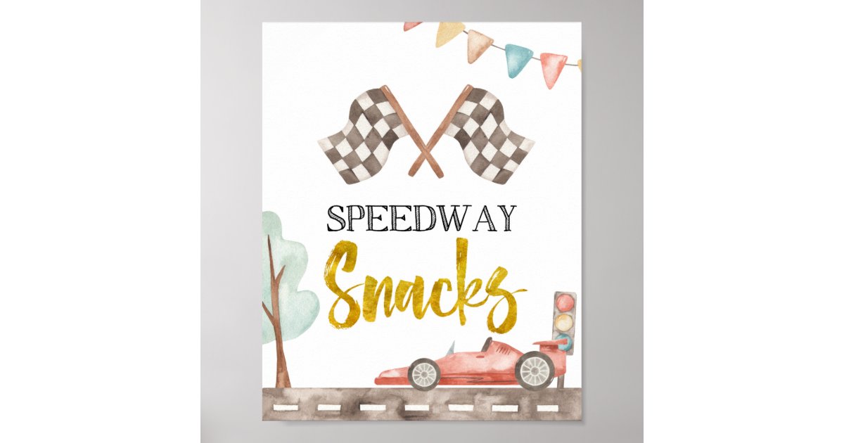 Speedway Snacks Racing Sign | Zazzle