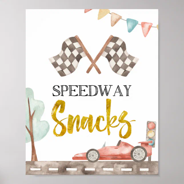 Speedway Snacks Racing Sign | Zazzle
