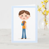 Speedy recovery - Cartoon boy with broken arm card | Zazzle
