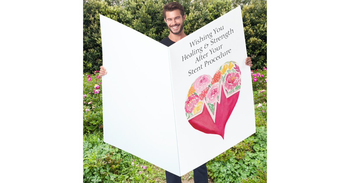 Speedy Recovery Stent Procedure Heart Flowers Card | Zazzle