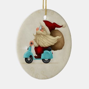 Speedy Santa Claus Ceramic Ornament | Zazzle