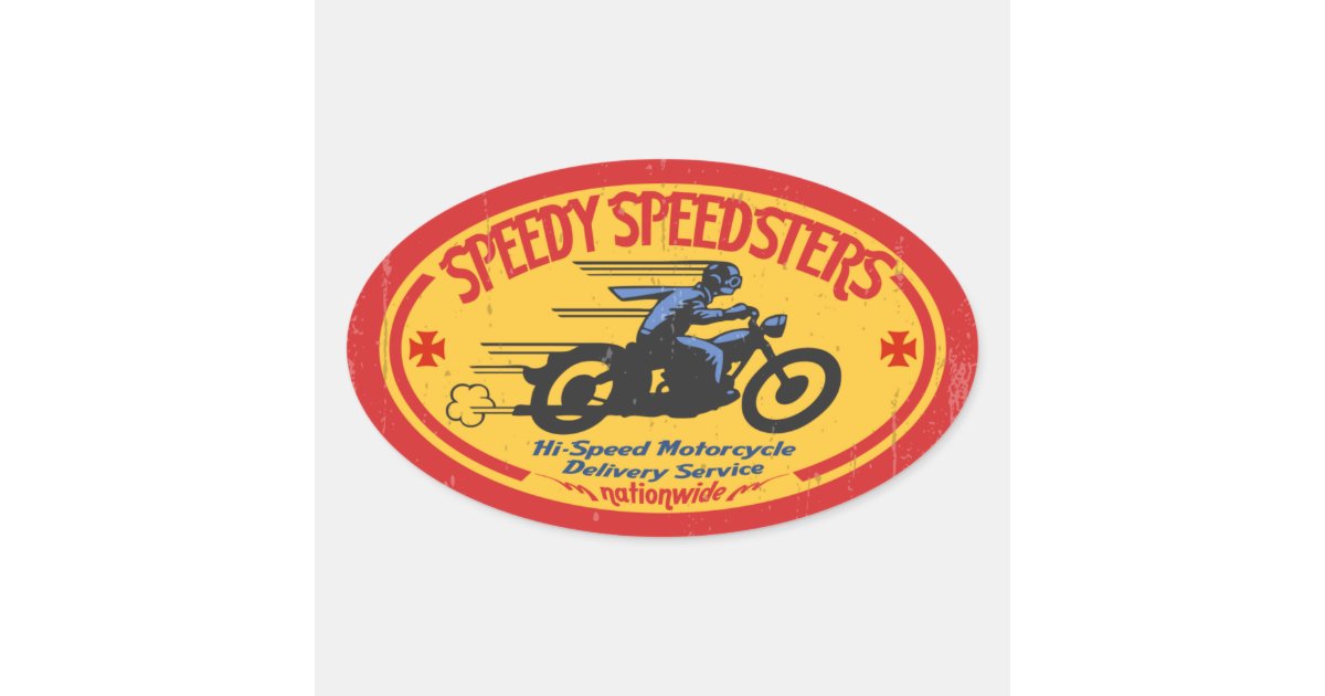 Speedy Speedsters -ov Oval Sticker | Zazzle