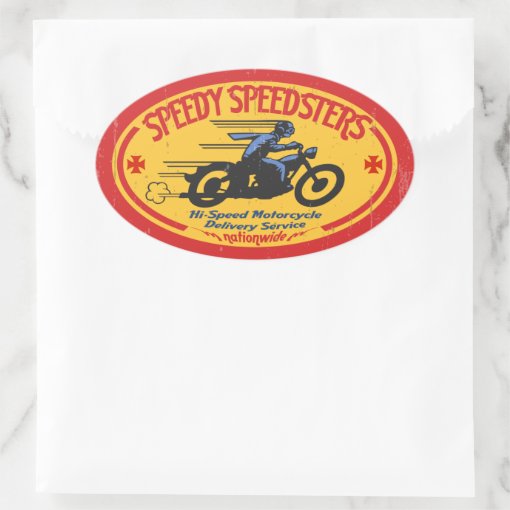 Speedy Speedsters -ov Oval Sticker | Zazzle