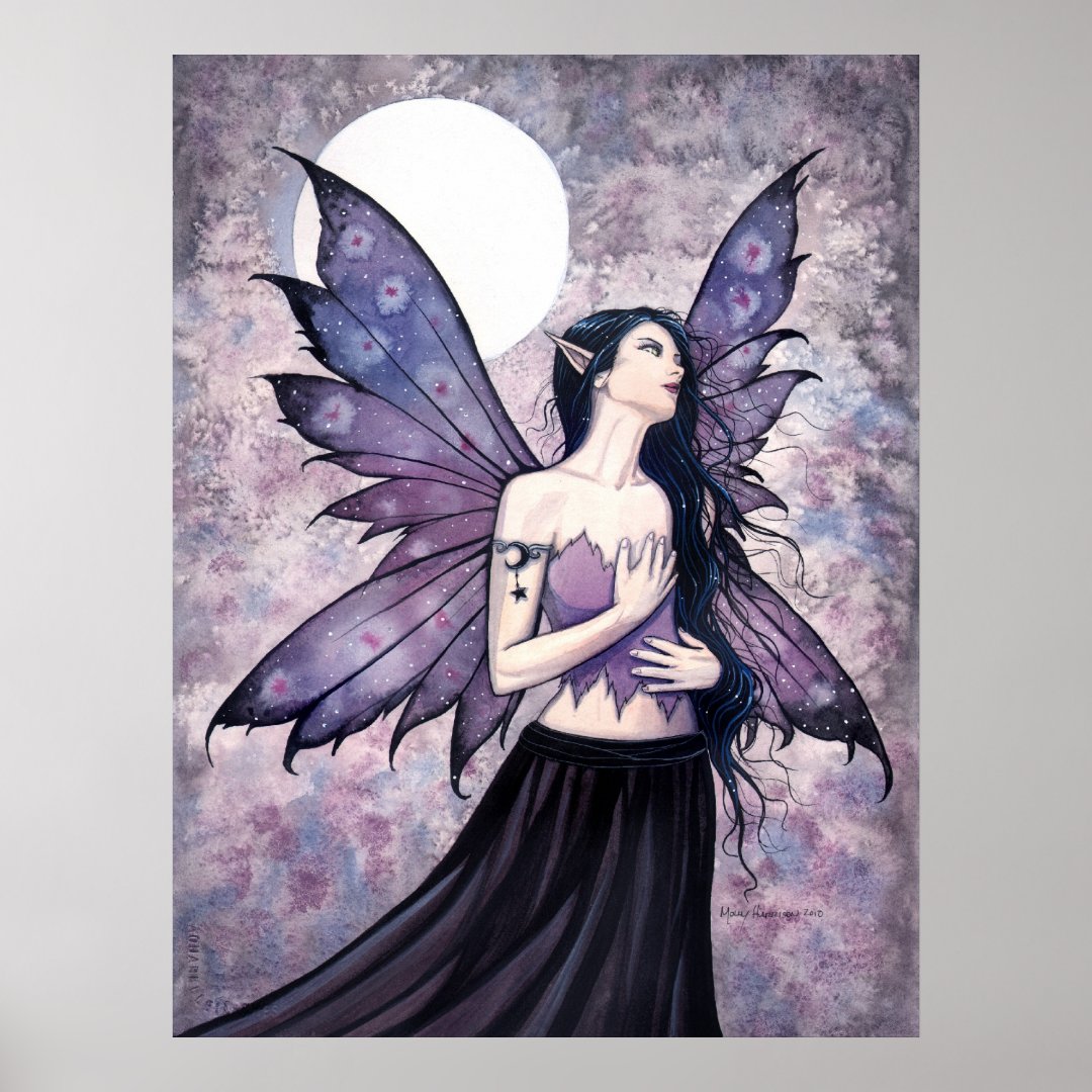 Spell of Night Fairy Poster by Molly Harrison | Zazzle