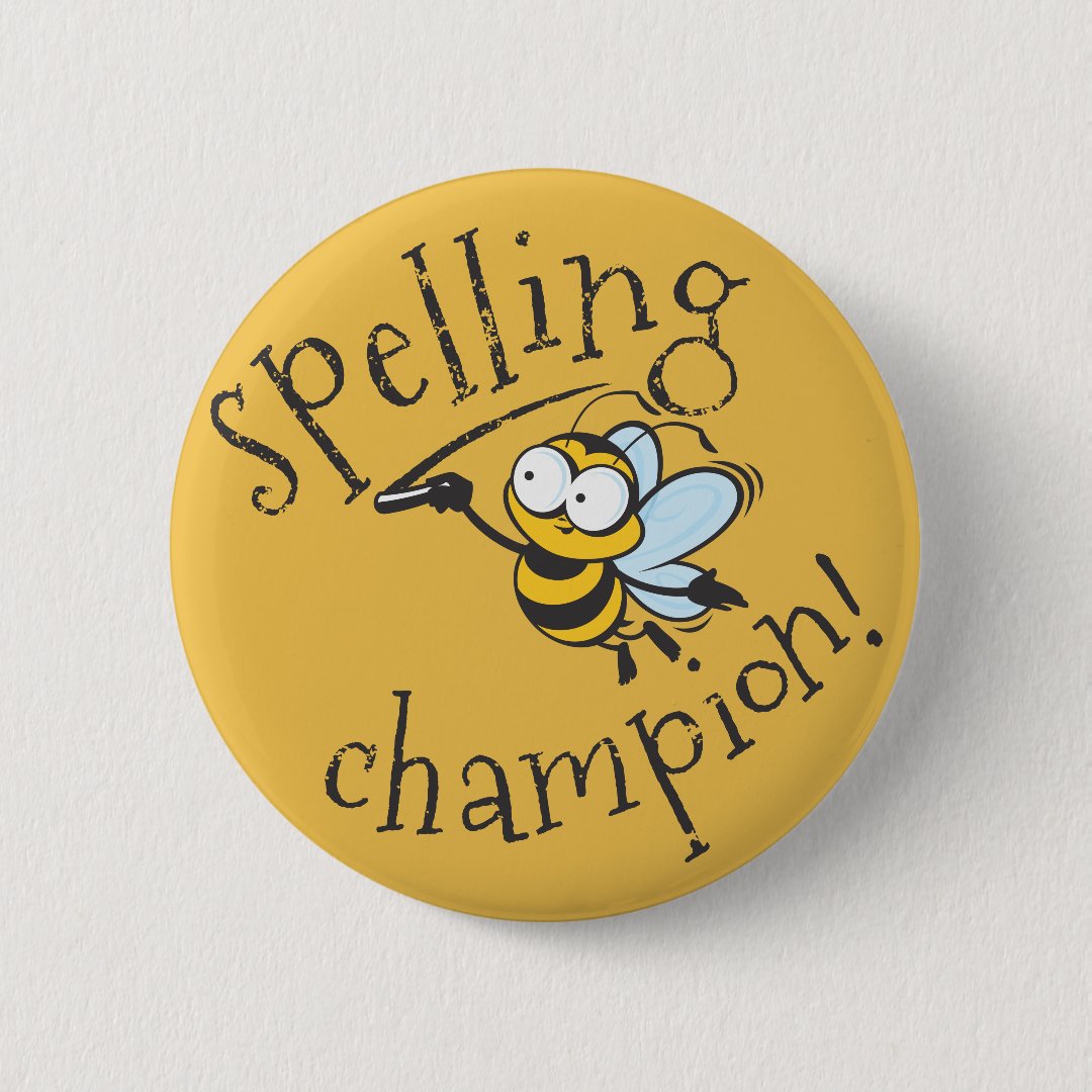 Spelling Bee Champion Button | Zazzle