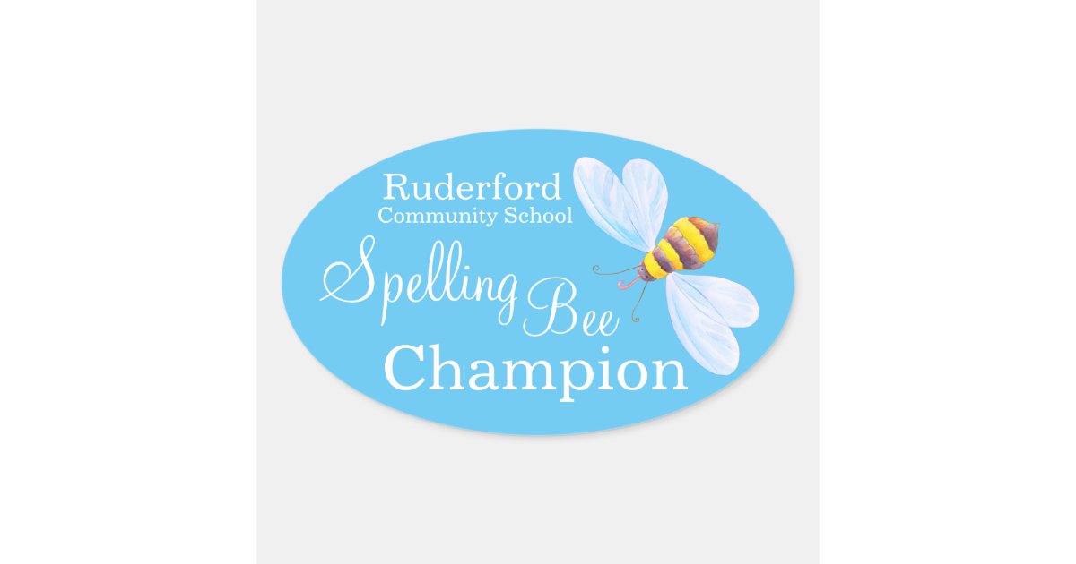 Spelling bee champion personalized school stickers | Zazzle