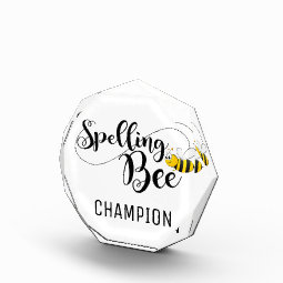 Spelling bee Champion trophy 1st prize Acrylic Award | Zazzle