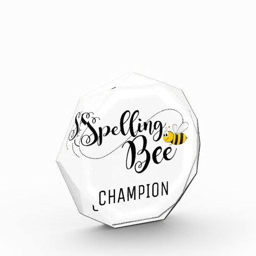 Spelling bee Champion trophy 1st prize Acrylic Award | Zazzle