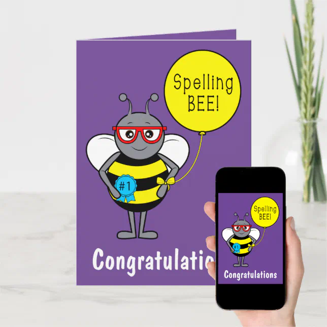 Spelling Bee Congratulations Card | Zazzle