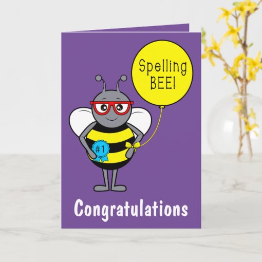 Spelling Bee Congratulations Card | Zazzle