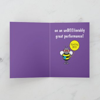 Spelling Bee Congratulations Card | Zazzle