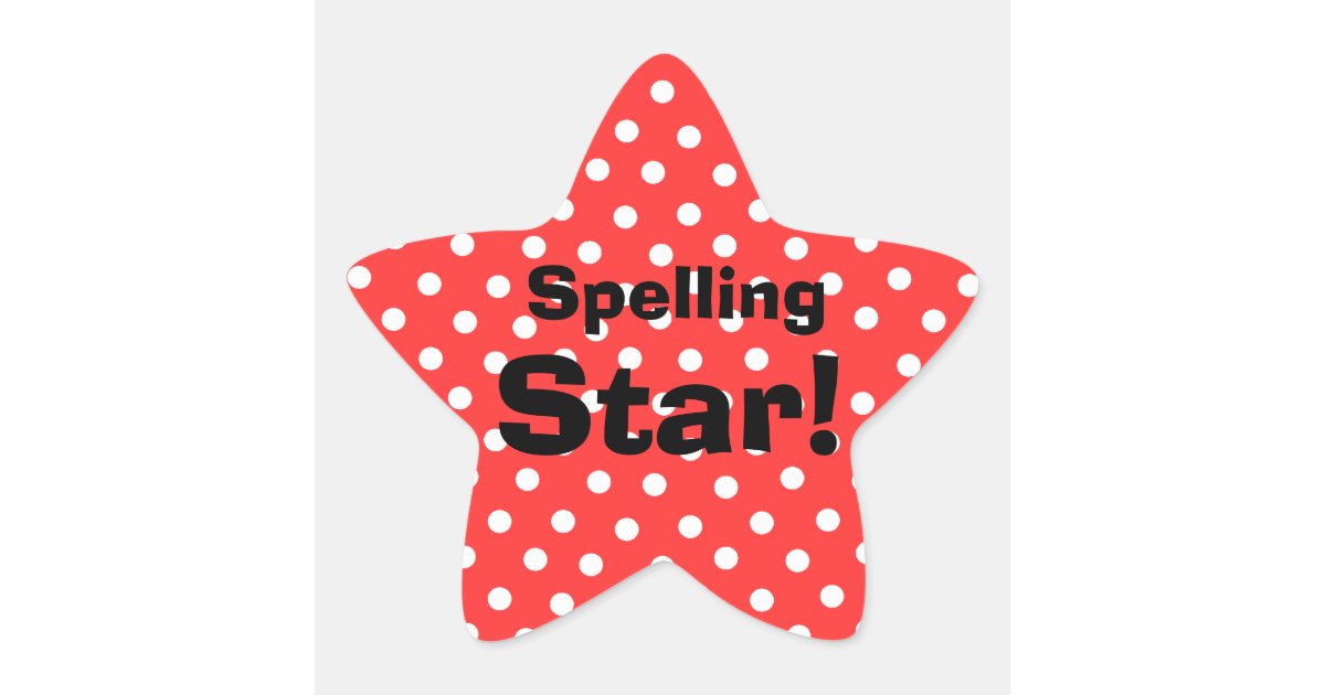 Spelling Star customizable subject stickers | Zazzle