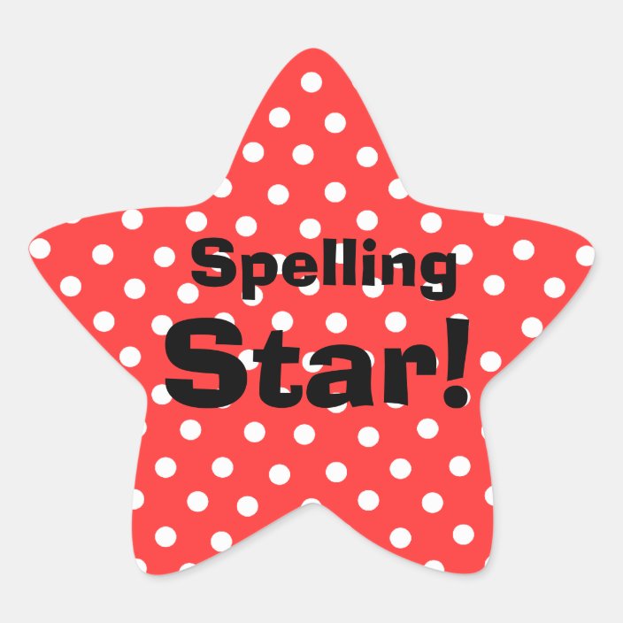 Spelling Star customizable subject stickers | Zazzle.com
