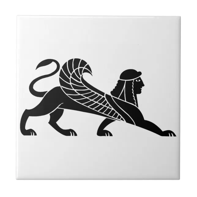 Sphinx, Greek relief design Ceramic Tile | Zazzle