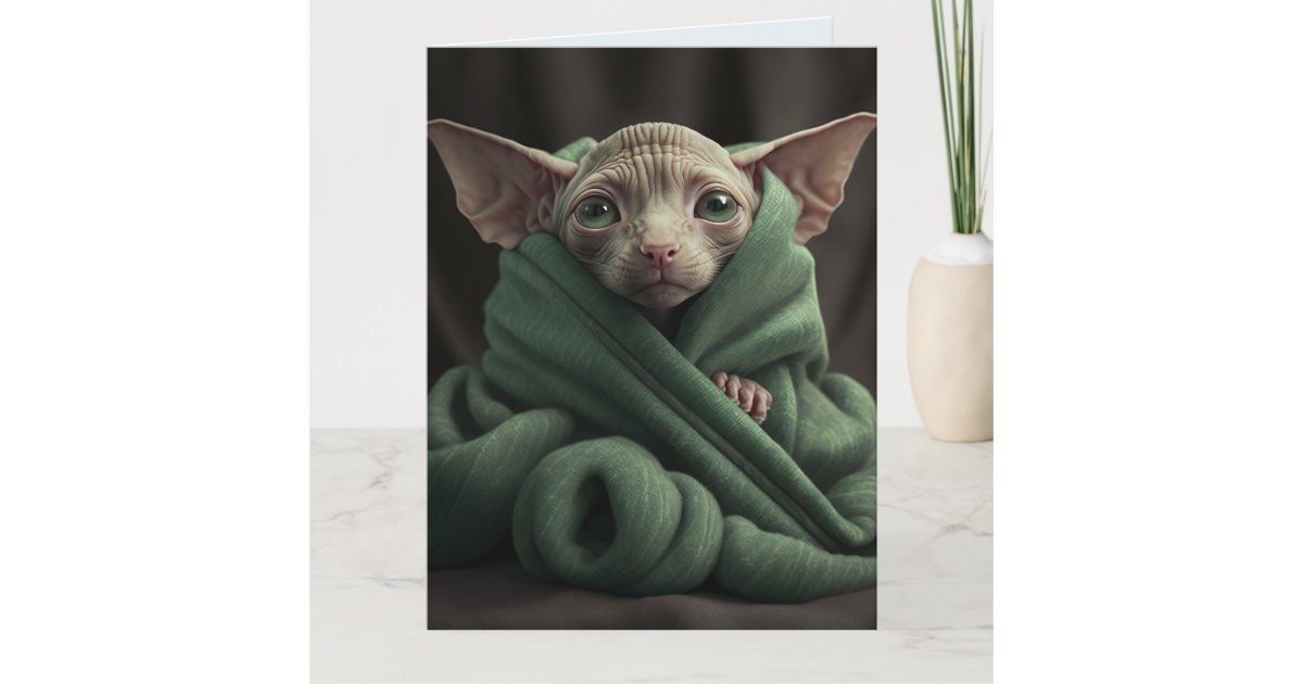 SPHINX HAIRLESS CAT DELIGHTFUL BIG BIRTHDAY CARD | Zazzle