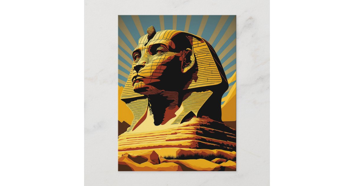 Sphinx Wonders of the World Pop Art Postcard | Zazzle