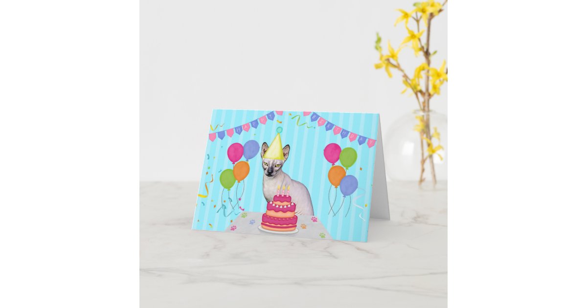 Sphynx Cat Birthday Holiday Card | Zazzle