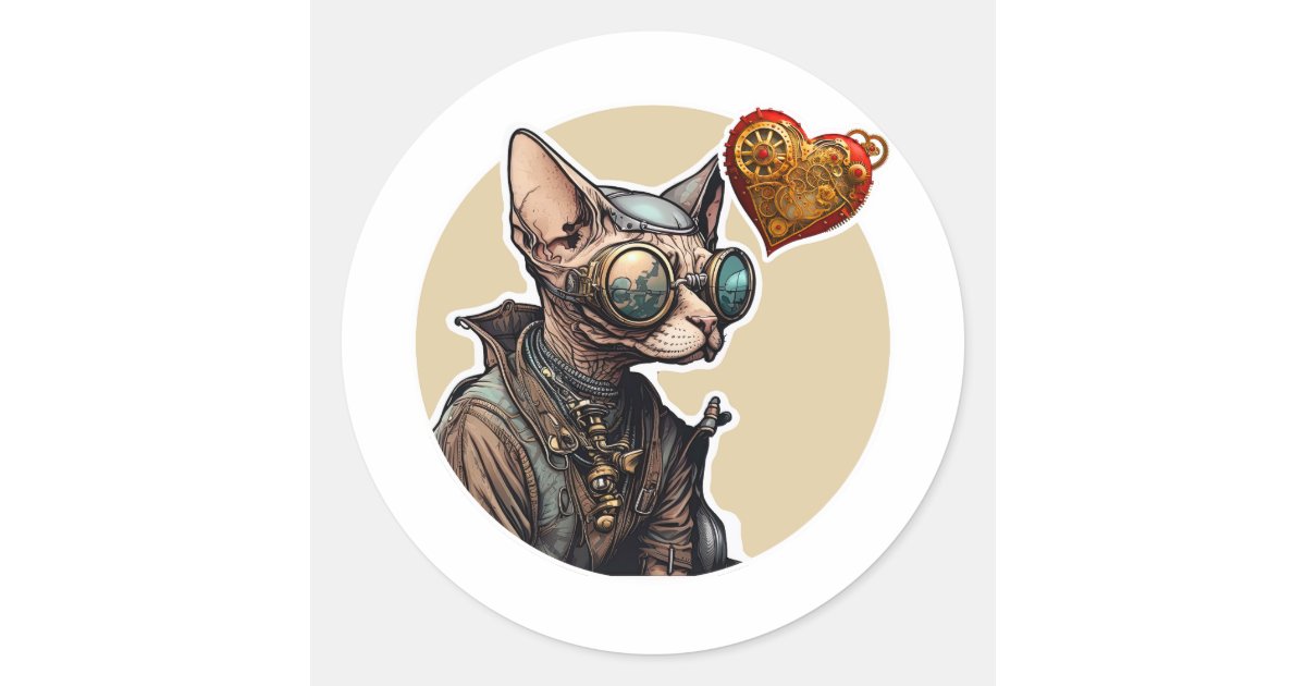 Sphynx Cat Classic Round Sticker | Zazzle