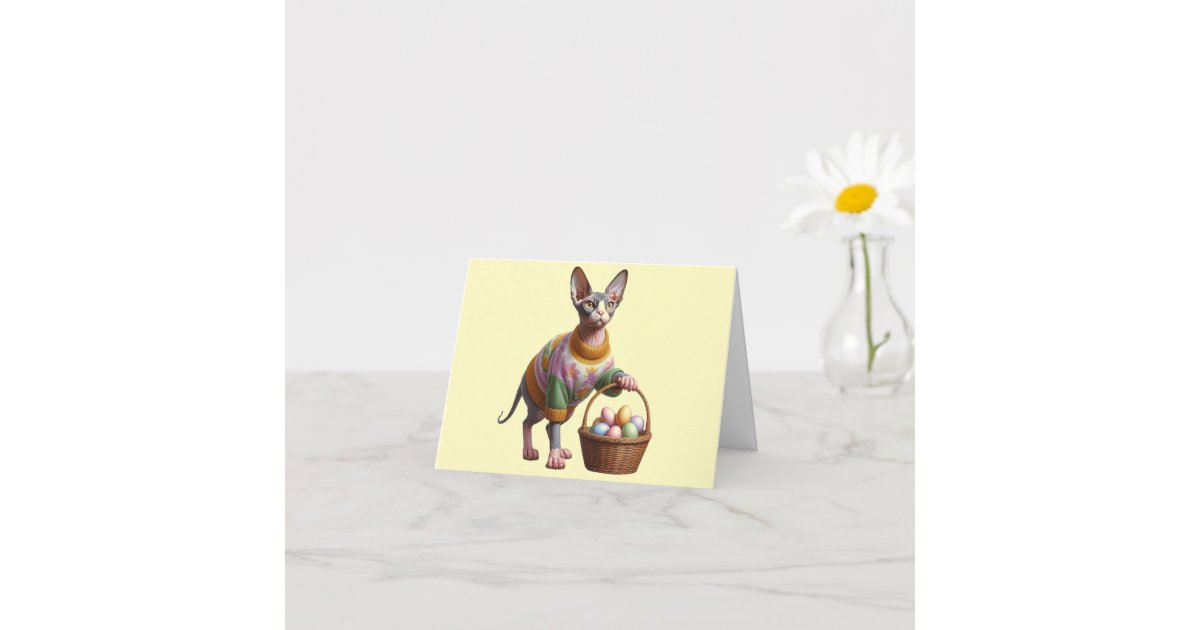 Sphynx Downloadable Easter Card | Zazzle